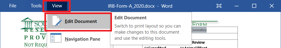 Activate edit mode word - deltarate